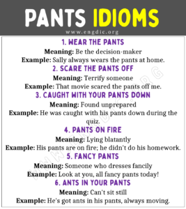 Pants Idioms (With Meaning and Examples) - EngDic