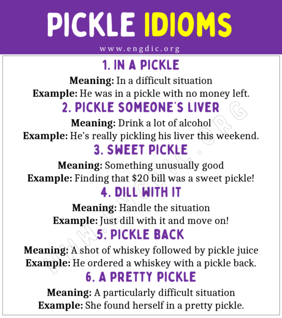 Pickle Idioms (With Meaning and Examples) - EngDic