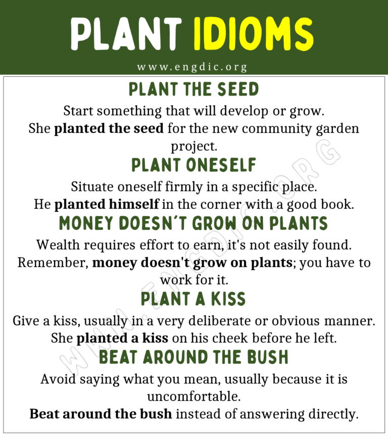 Plant Idioms (With Meaning and Examples) - EngDic