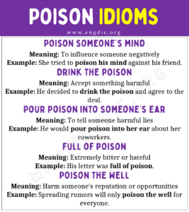 Poison Idioms (With Meaning and Examples) - EngDic