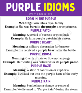 Purple Idioms (With Meaning and Examples) - EngDic