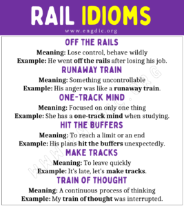 Rail Idioms (With Meaning and Examples) - EngDic