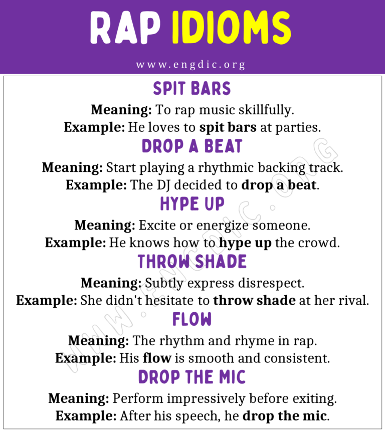 Rap Idioms (With Meaning and Examples) - EngDic