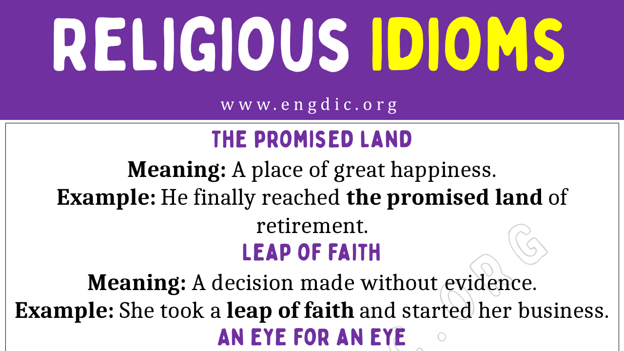 Religious Idiom (With Meaning and Examples) - EngDic