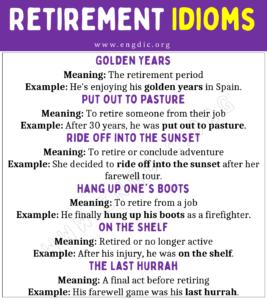 Retirement Idiom (With Meaning and Examples) - EngDic
