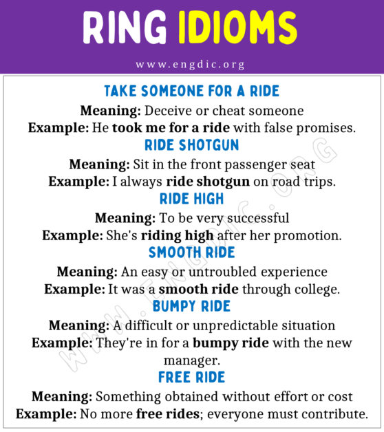 Ride Idiom (With Meaning and Examples) - EngDic