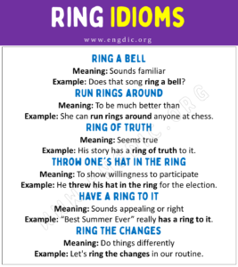 Ring Idioms (With Meaning and Examples) - EngDic