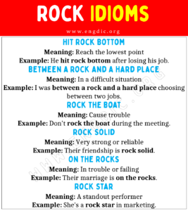 Rock Idioms (With Meaning and Examples) - EngDic