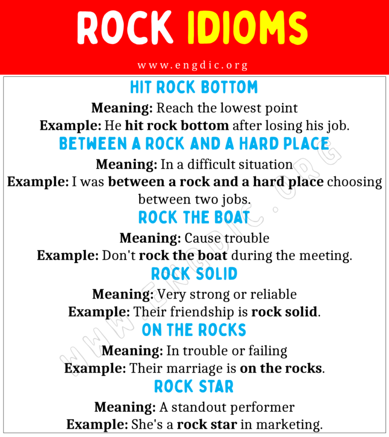 Rock Idioms (With Meaning and Examples) - EngDic
