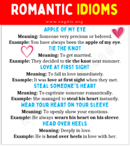 Romantic Idioms (With Meaning and Examples) - EngDic