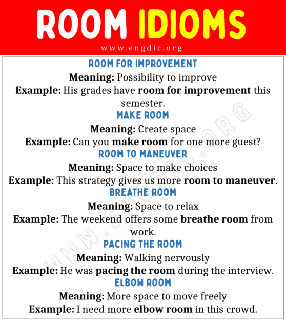 Room Idioms (With Meaning and Examples) - EngDic