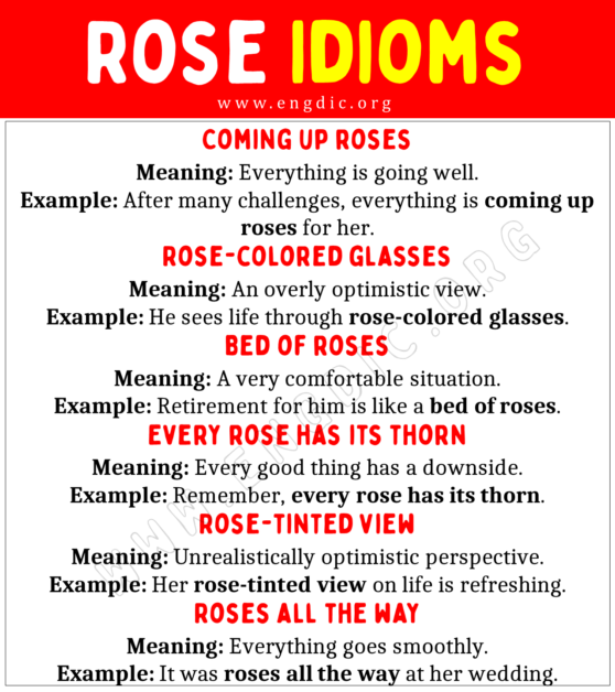 Rose Idioms (With Meaning and Examples) - EngDic