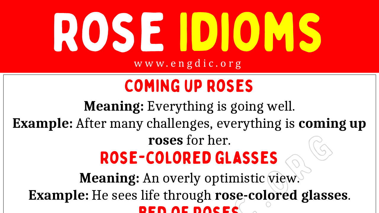 Rose Idioms (With Meaning and Examples) - EngDic