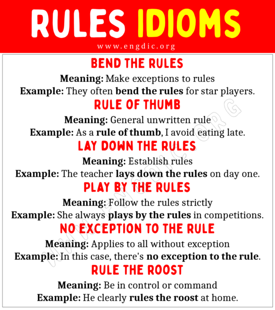 Rules Idioms (With Meaning and Examples) - EngDic