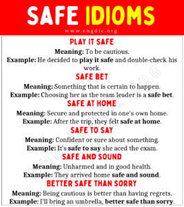 Safe Idioms (With Meaning and Examples) - EngDic