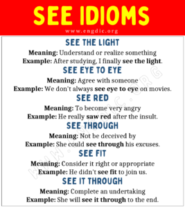 See Idioms (With Meaning and Examples) - EngDic
