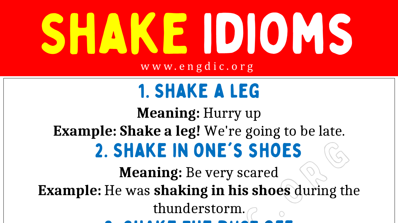 Shake Idioms (With Meaning and Examples) - EngDic