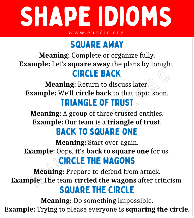 Shape Idioms (With Meaning and Examples) - EngDic