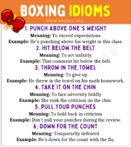 Boxing Idioms (With Meaning and Examples) - EngDic