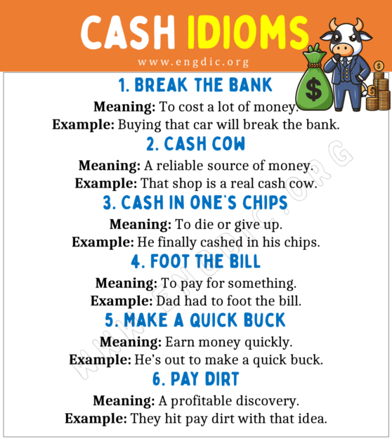 Cash Idioms (With Meaning and Examples) - EngDic