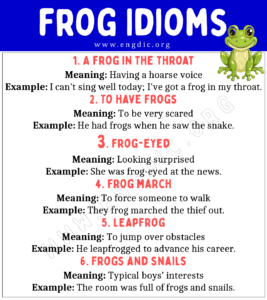 Frog Idioms (With Meaning and Examples) - EngDic
