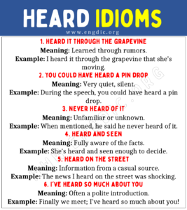 Heard Idioms (With Meaning and Examples) - EngDic