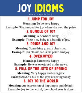 Joy Idioms (With Meaning and Examples) - EngDic
