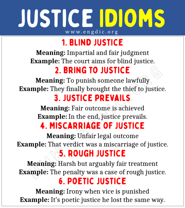 Justice Idioms (With Meaning and Examples) - EngDic