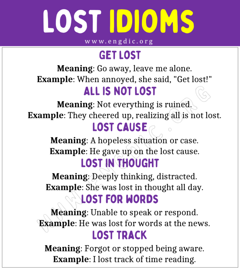 Lost Idioms (With Meaning and Examples) - EngDic