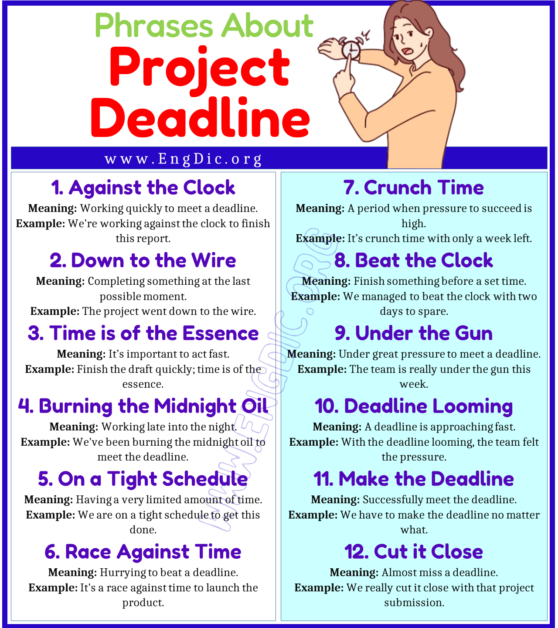 Learn 20 Expressions About Project Deadline - EngDic