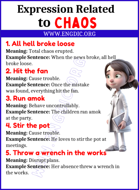 Learn 20 Expressions Related to Chaos - EngDic