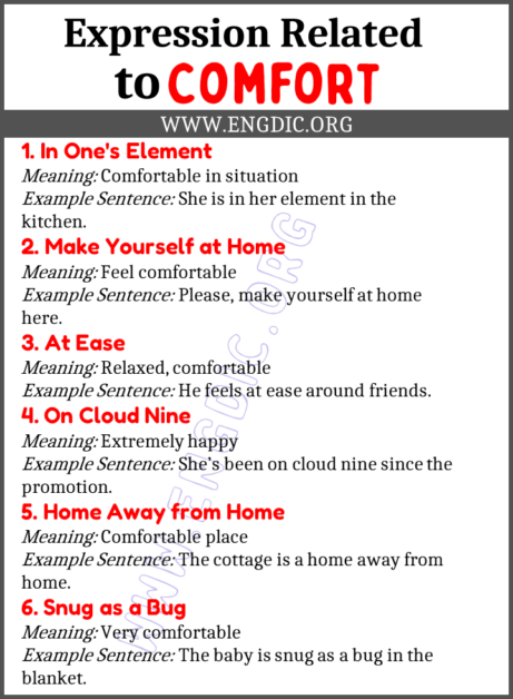 Learn 20 Expressions Related to Comfort - EngDic