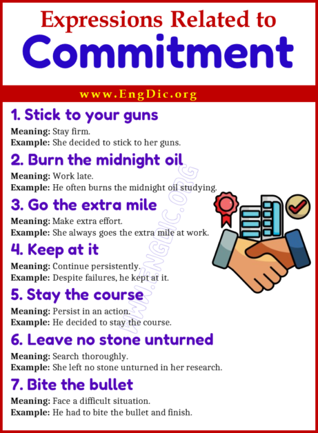 Learn 20 Expressions Related to Commitment - EngDic