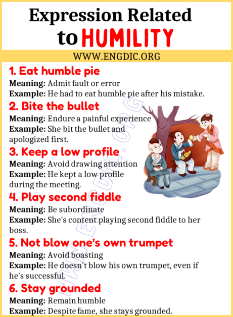 Learn 20 Expressions Related to Humility - EngDic