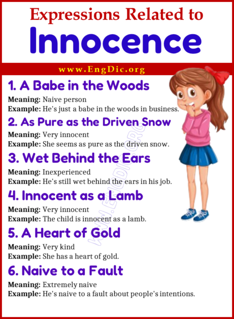 Learn 20 Expressions Related to Innocence - EngDic