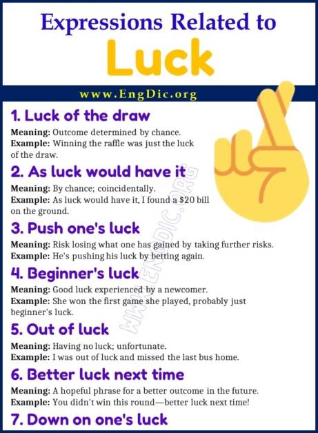 Learn 20 Expressions Related to Luck - EngDic