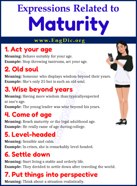 Learn 20 Expressions Related to Maturity - EngDic