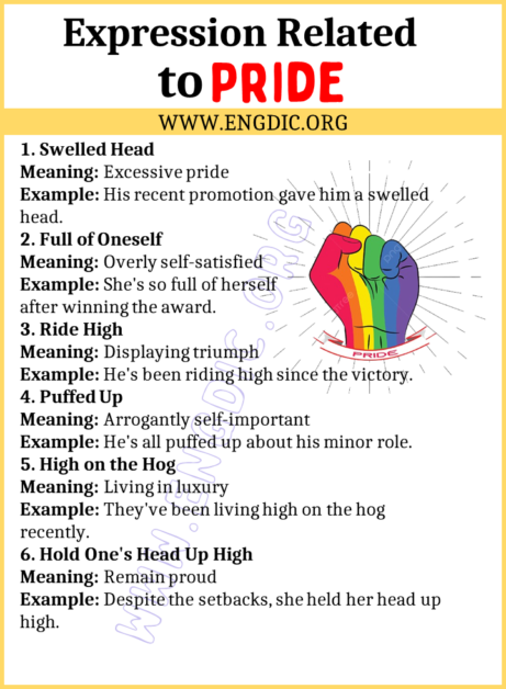 Learn 20 Expressions Related to Pride - EngDic