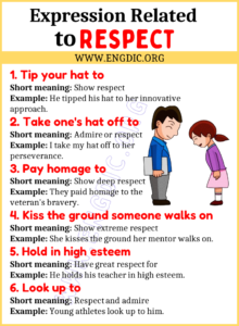 Learn 20 Expressions Related to Respect - EngDic