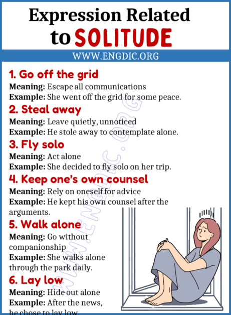 Learn 20 Expressions Related to Solitude - EngDic