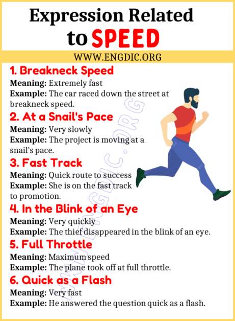 Learn 20 Expressions Related to Speed - EngDic