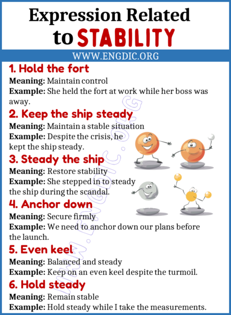 Learn 20 Expressions Related to Stability - EngDic