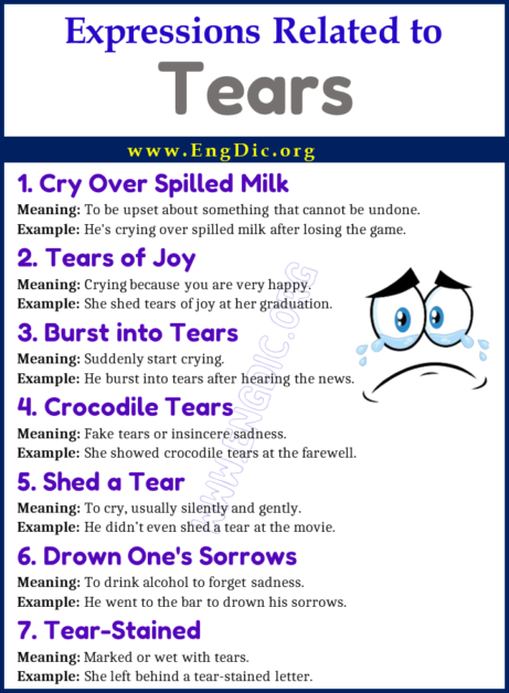 Learn 20 Expressions Related to Tears - EngDic