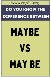 Maybe vs May Be (What's the Difference?) - EngDic