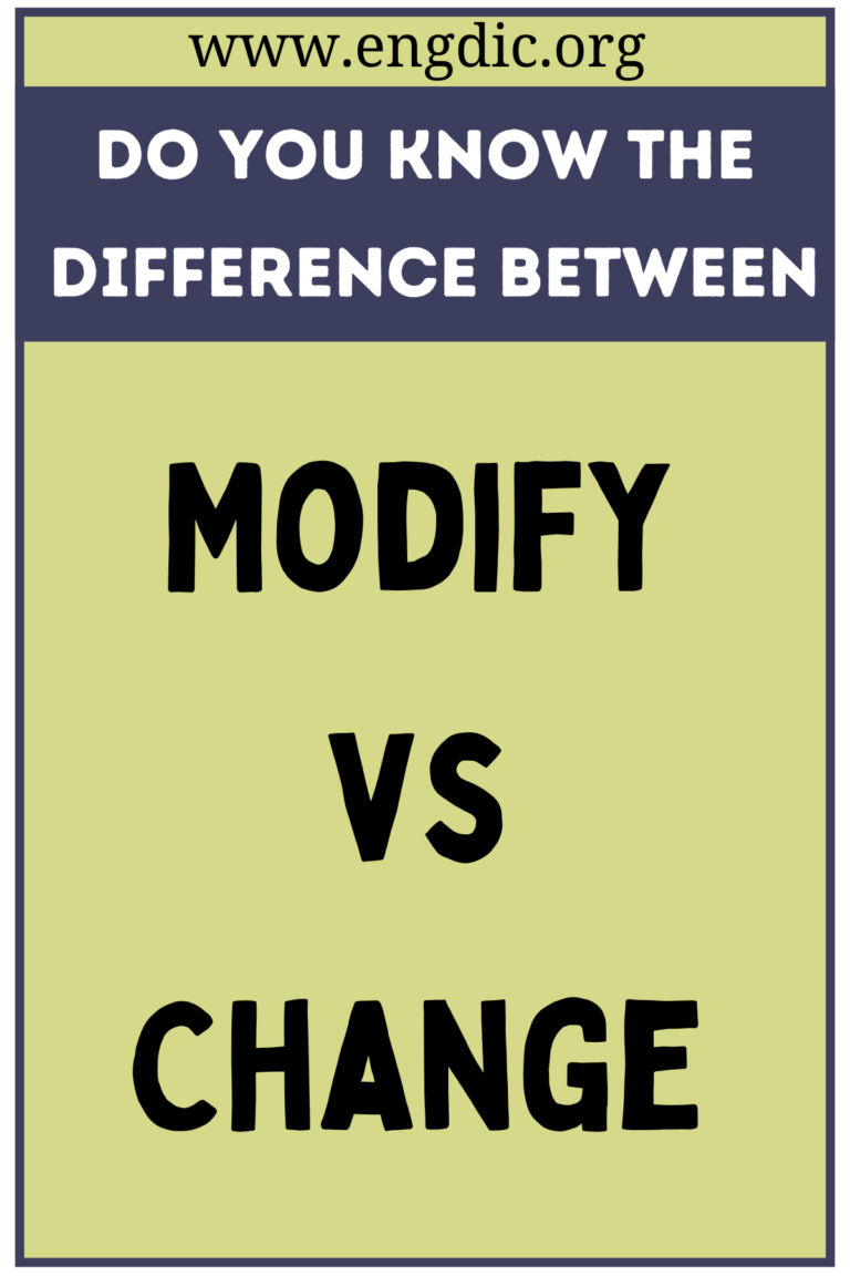 Modify vs Change (What's the Difference?) - EngDic