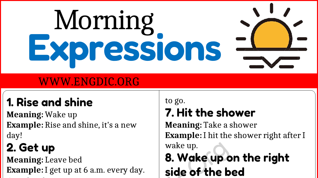 Learn 30 Morning Expressions in English - EngDic