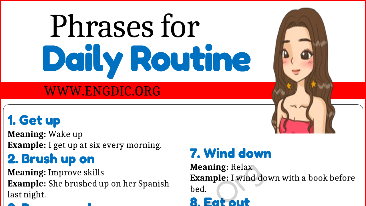 20 Phrases About Daily Routine - EngDic