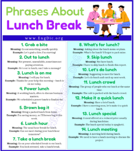 20 Essential Phrases about Lunch Break - EngDic