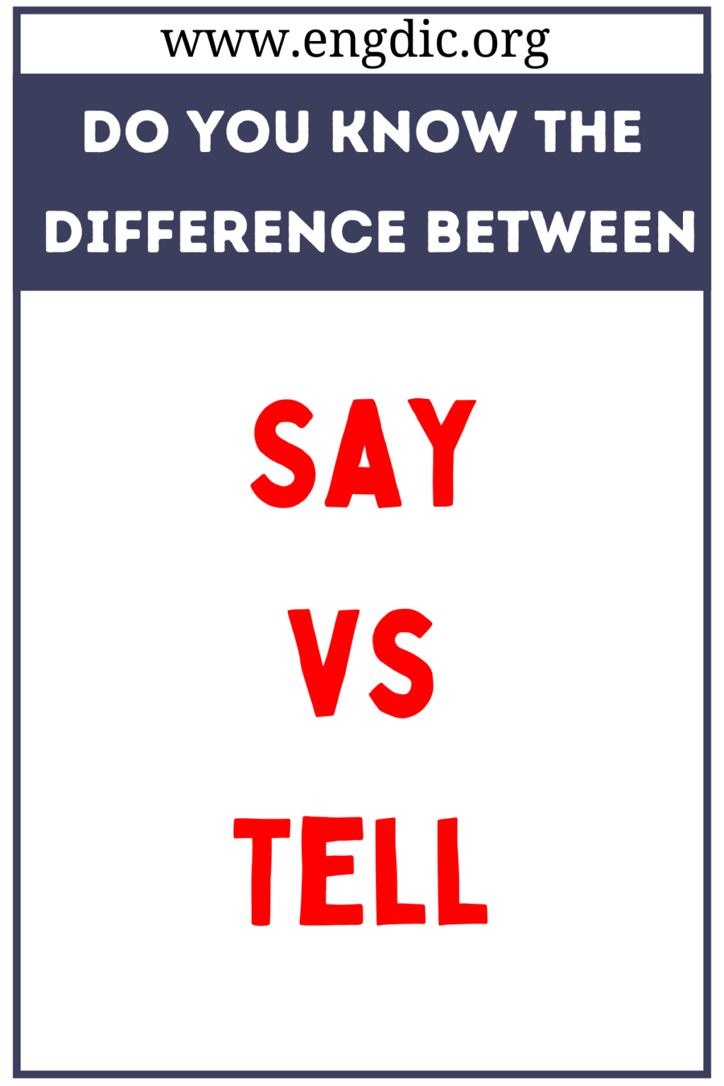 Say vs Tell (What's the Difference?) - EngDic